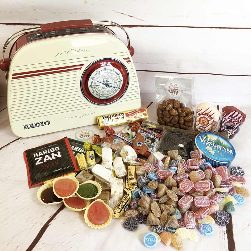Coffret bonbon ancien - Grande mallette en métal Radio Vintage Coffret bonbon ancien - Grande mallette en métal Radio Vintage