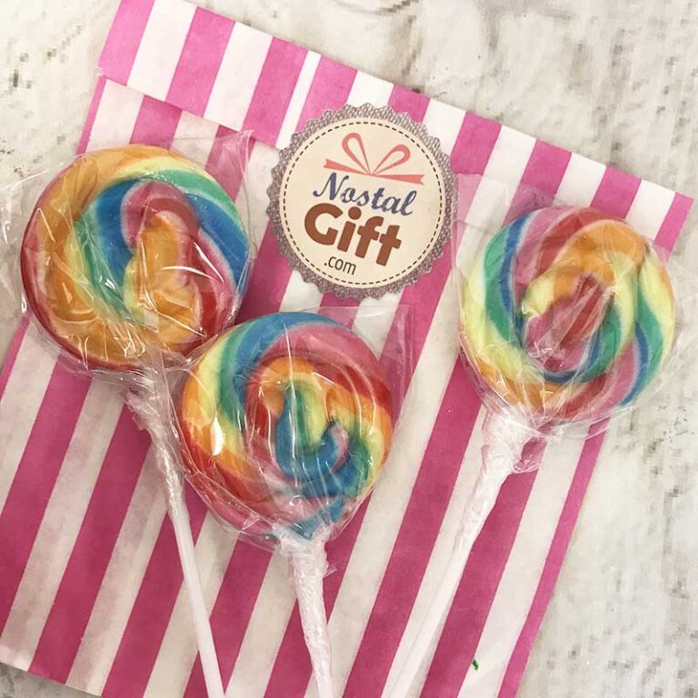 Sucette ronde de fête foraine - goût fruit x3 - 14cm