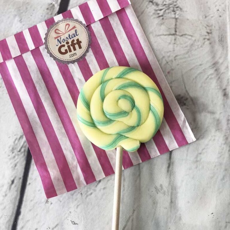 Sucette ronde de fête foraine Lemon - Nostalgift.com