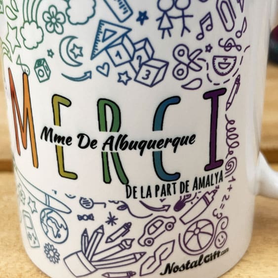 Mug personnalisable - "Merci" - Collection arc-en-ciel