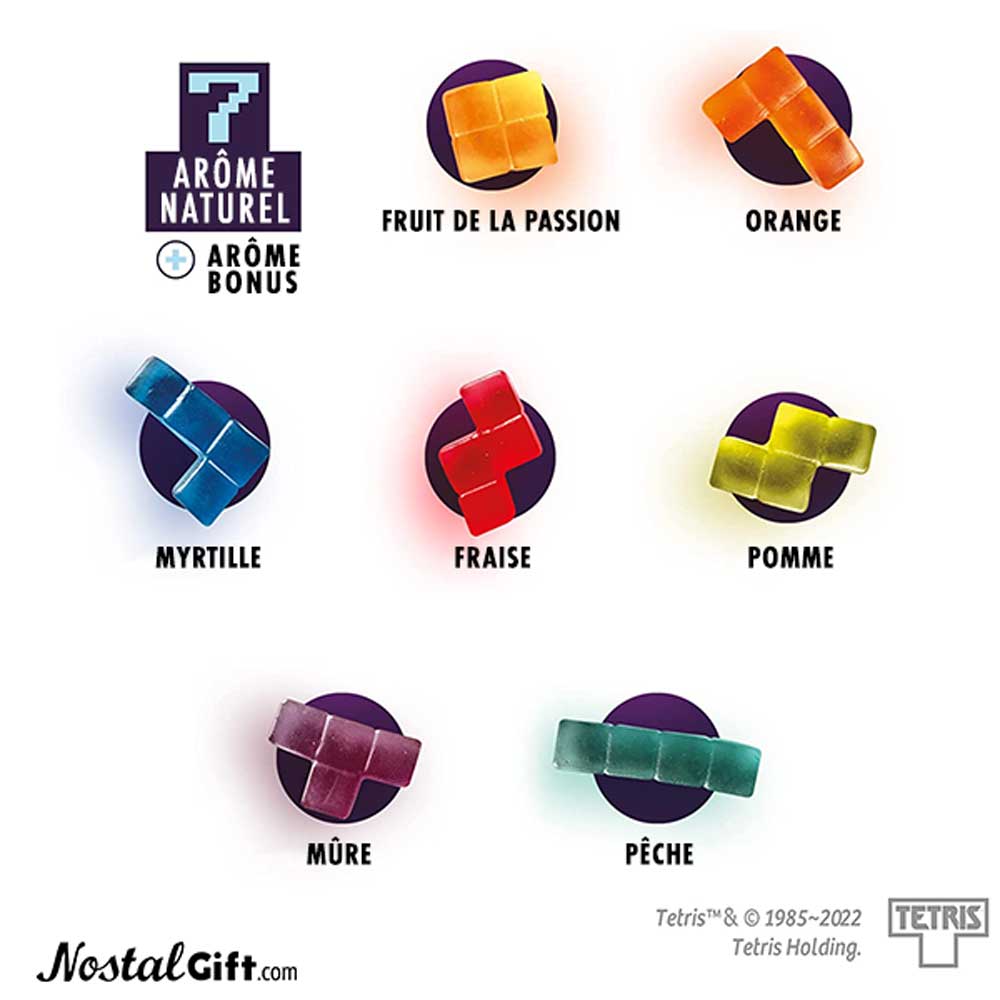 Sachet de bonbons gélifiés Tetris - 125g - bonbon geek - NostalGift.com